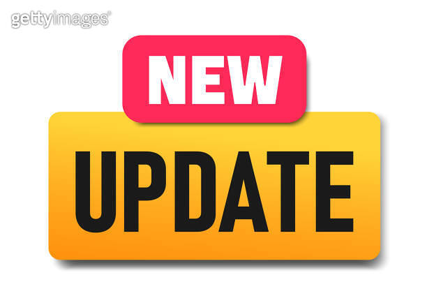 Vector illustration modern button label new update. Logo, web banner ...