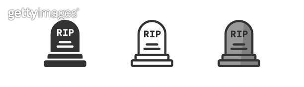 Tombstone icon on light background. RIP symbol. Death, halloween, die ...