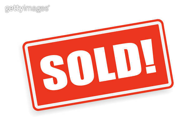 sold red square sign. sold sticker, sold out stamp, reals estate ...