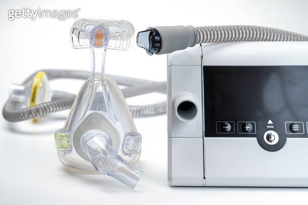 CPAP machine with mask and hose, for people with sleep apnea ...