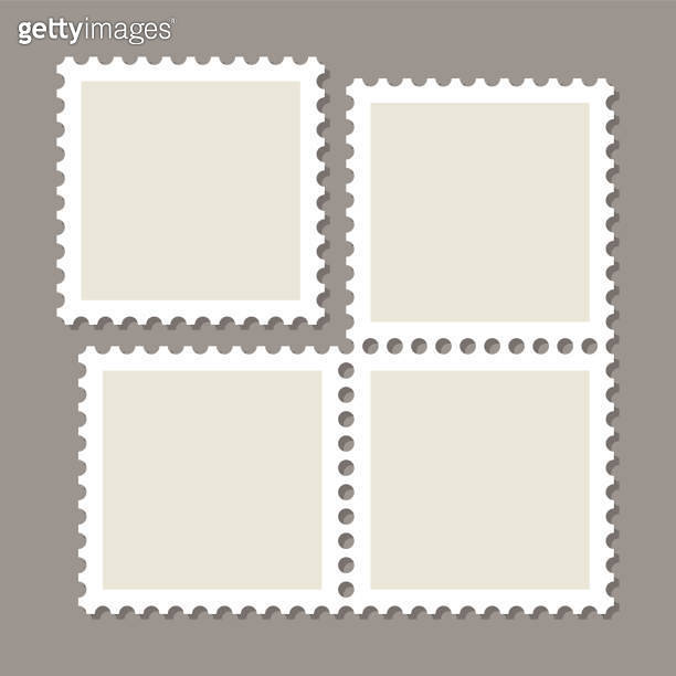 Paper Postmarks Triangular Perforated Labels Set Empty Postal Stamp 0187