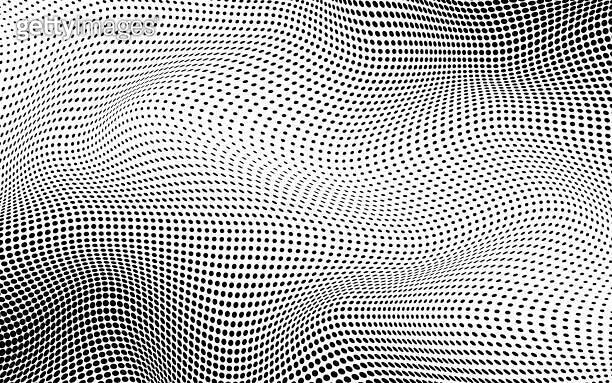 Halftone background with dots. Wavy half tone effect pattern. Digital ...