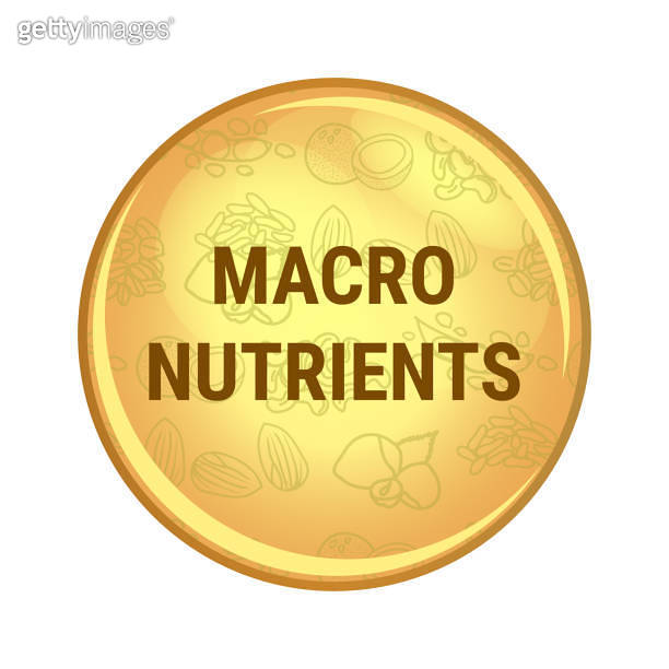 Vector yellow icon or symbol of macro nutrients or macronutrients ...