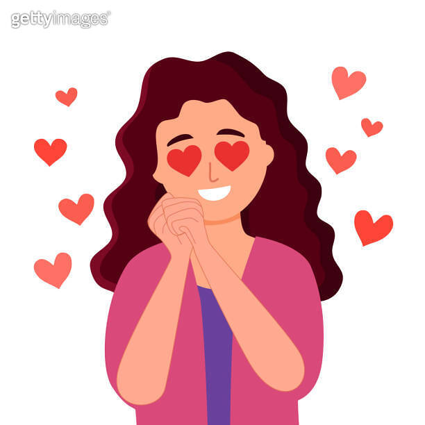 Girl with loving eyes. Fall in love facial expression. Valentine's Day ...