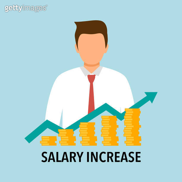 Employee salary increase concept vector illustration. Businessman ...