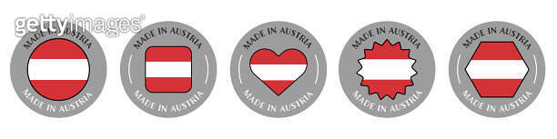 Made in Austria - collection of vector labels isolated on white ...