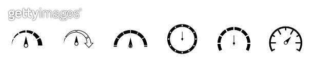 Vector set of gauge scales. Different indicators with arrow ...
