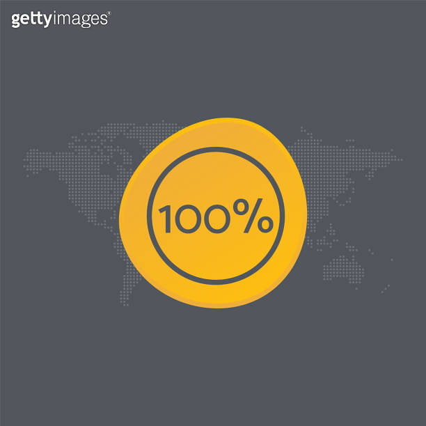 100 percent chart. Vector symbol. Percentage infographic sign. Dotted ...