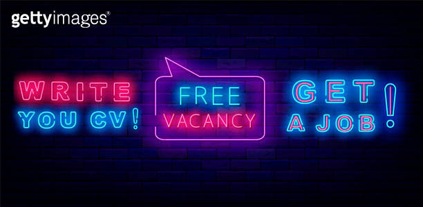 Free vacancy neon signs collection. Write your cv and get a job. Job ...