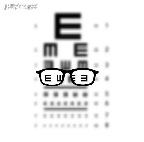 Glasses Optician In E chart Eye test blurred, Vision Of Eyesight ...