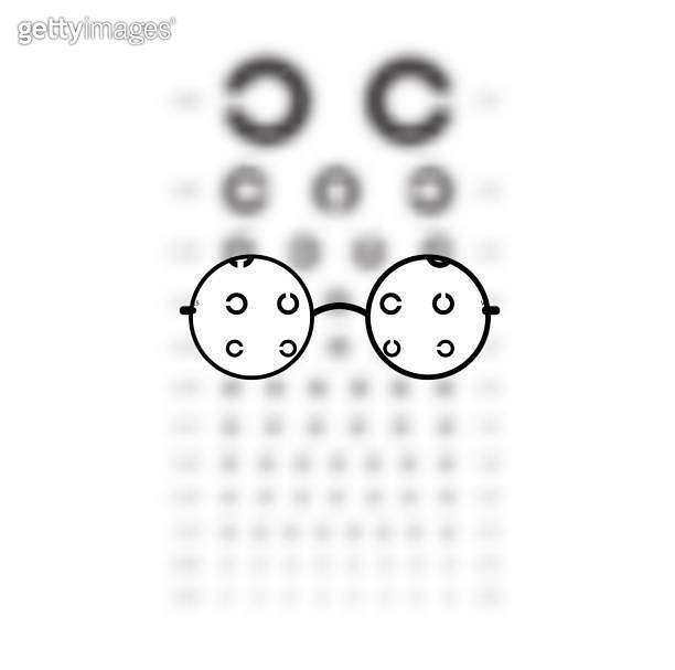 Glasses Optician In Landolt C Eye test blurred, Vision Of Eyesight ...