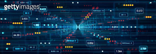 Node tree, digital switch board in the industry. 이미지 (1805661181) - 게티이미지뱅크