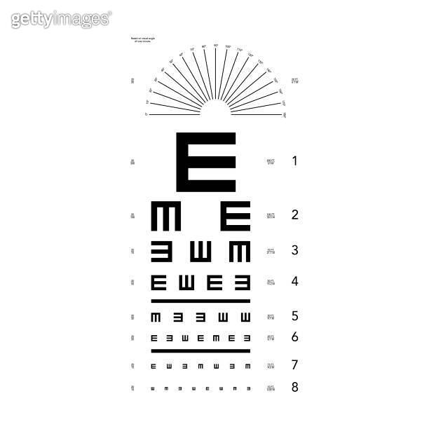 E chart Eye Test Chart tumbling and astigmatism test grid medical ...