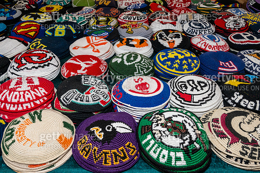 Kippahs Yarmulkes Jewish Hats Covers Souvenirs in Safed Tsefat Israel ...