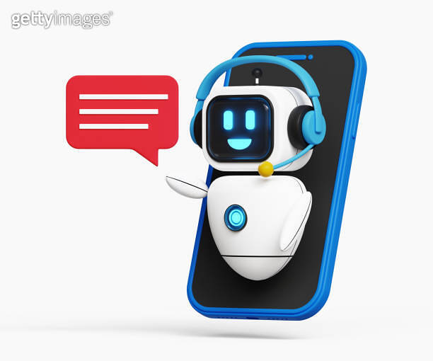 3D chat with AI concept. Digital chat bot. Smart ai chat bot. Bot ...