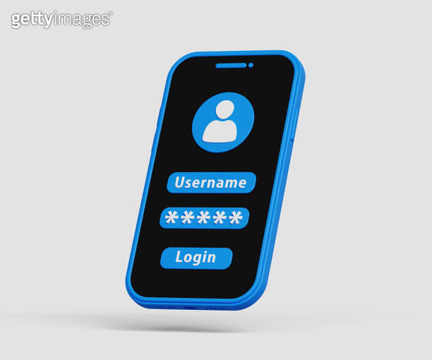 3D account log in concept. User authorization, login authentication page, sign up concept ...