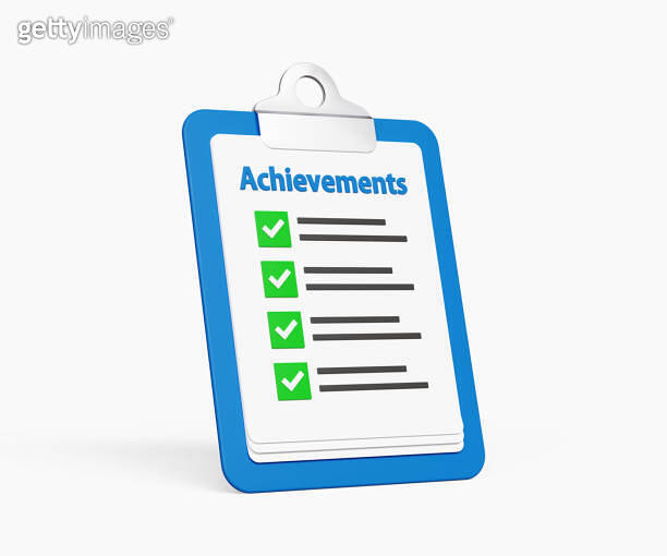 3D Goal achievement success. Successful completion of business tasks ...