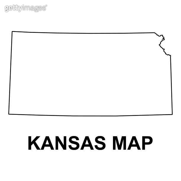 Kansas map shape, united states of america. Flat concept icon symbol ...