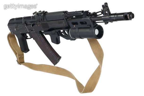 Modern kalashnikov 5.45x39 mm AK 74M assault rifle with 40 mm ...