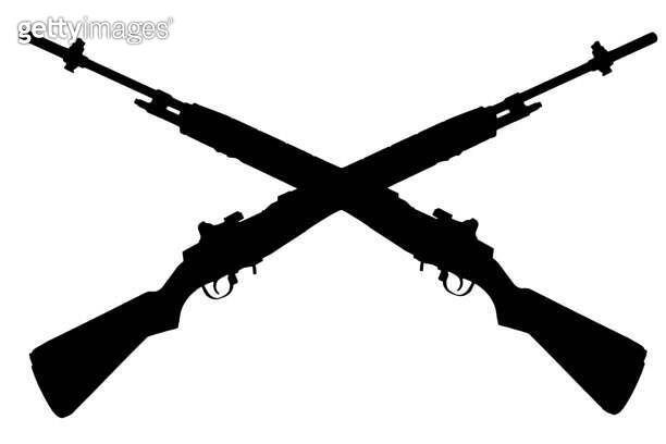 Rifle crossed emblem. Crossed Rifles black silhouette. 이미지 (1720345592 ...
