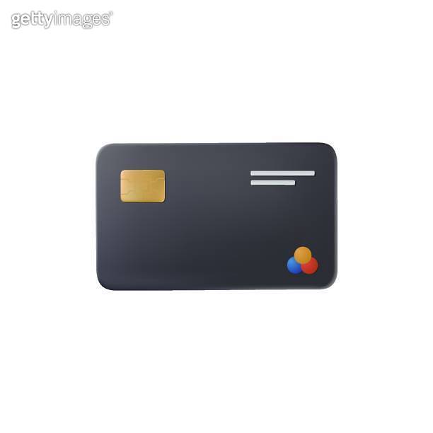 Modern credit card 3d vector icon. Concept of Banking Operation black ...