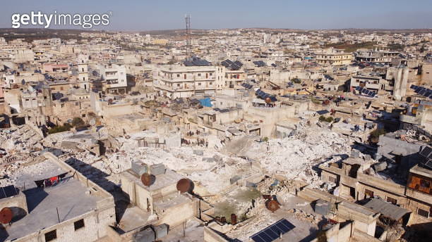 Top view of buildings destroyed by the earthquake. 이미지 (1483244098 ...