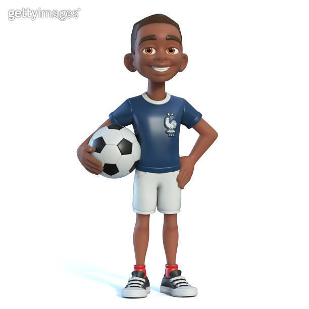 Little boy football player wearing a France national team kit, shirt ...