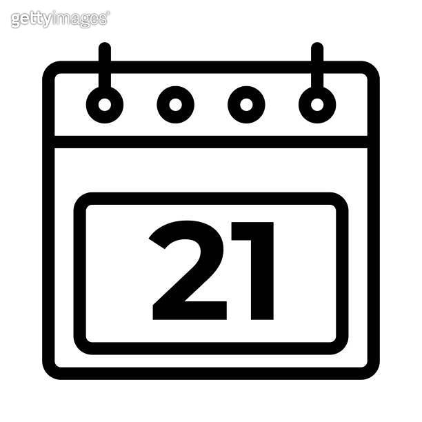 21th Daily Calendar Icon Vector. Outline Calendar Sign. (1834687205 ...