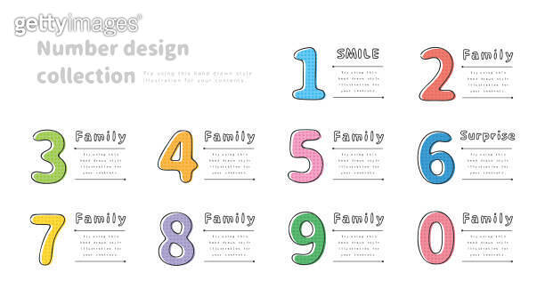 Icon set of numbers that look like handwritten numbers. (1716021709 ...