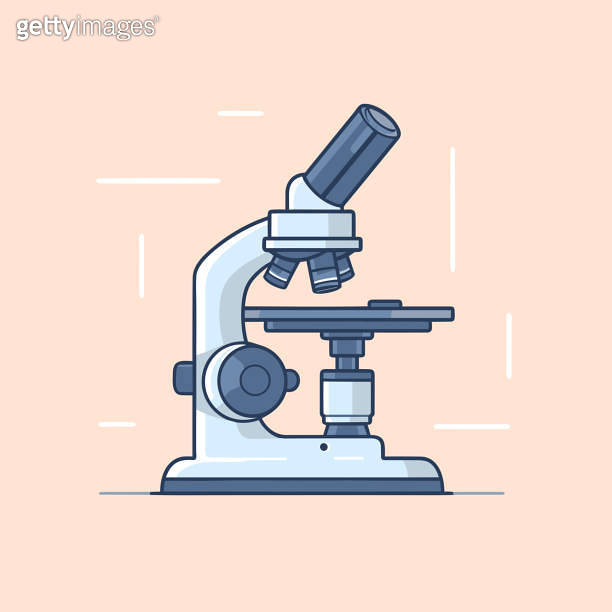 Charming Pastel Flat Laboratory Microscope Illustration with Delightful ...