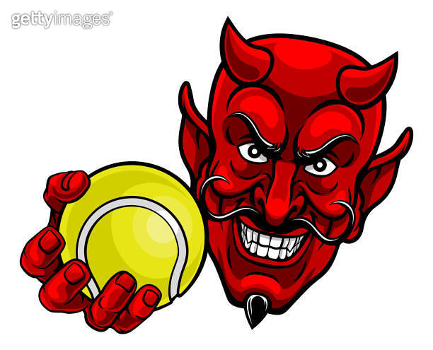 Devil Satan Tennis Ball Sports Mascot Cartoon 이미지 (1456583948) - 게티이미지뱅크