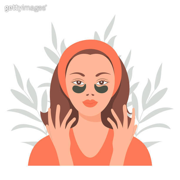 Facial skin care. A woman takes care of her skin. Cosmetic masks ...