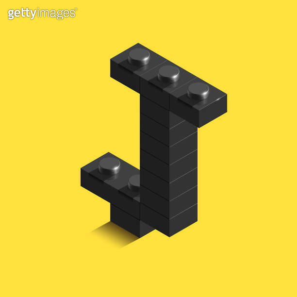 3d isometric letter J of the alphabet from lego bricks. 3d isometric ...