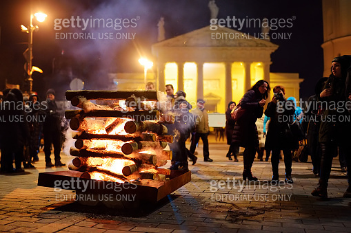 Hundreds of people attending the celebration of Restoration of the ...