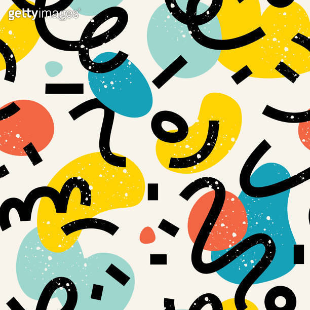 Abstract seamless pattern with spots and stripes. Bright modern ...