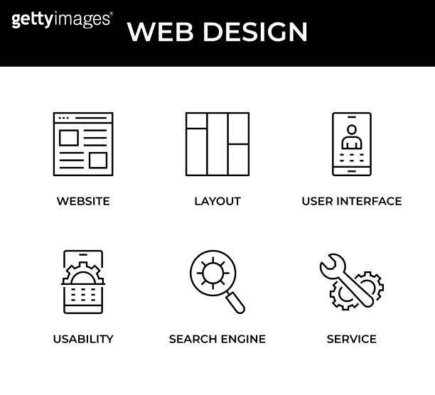 Web Design Icon Set contains these icons: Website, Layout, User ...