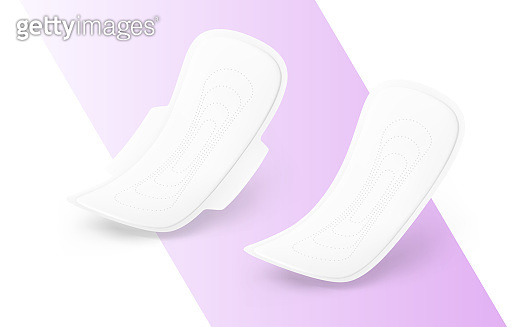 Realistic women pad mockup. Half side view. Vector illustration. 이미지 ...