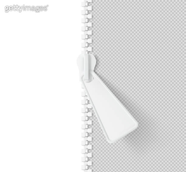 Realistic vector zipper mockup. 이미지 (1751678781) - 게티이미지뱅크