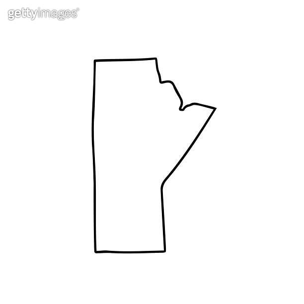 Manitoba outline map. 이미지 (1772198071) - 게티이미지뱅크