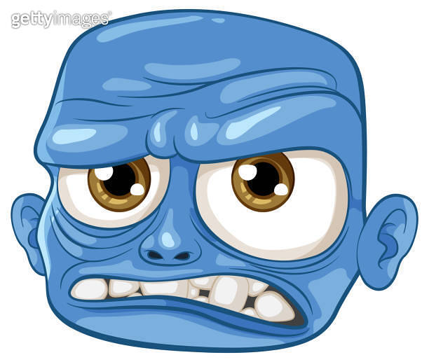 Grumpy Zombie Man with Bald Head: A Cartoon Illustration (1712910087 ...