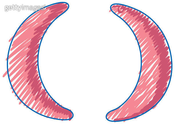 Math parentheses sign symbol in pencil colour sketch simple style ...