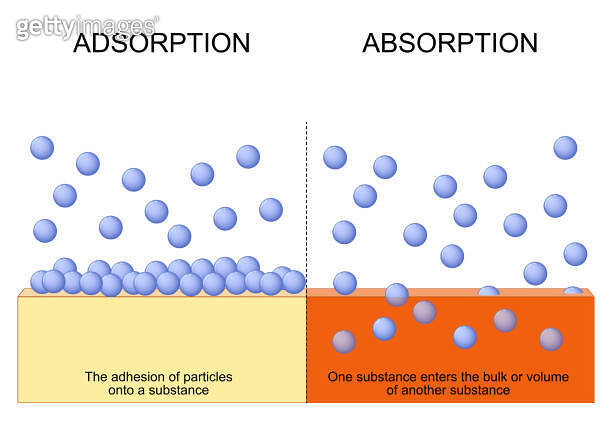Difference between adsorption and absorption (1499976883) - 게티이미지뱅크