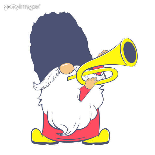 Dwarf royal guard plays the trumpet 이미지 (1483500589) - 게티이미지뱅크