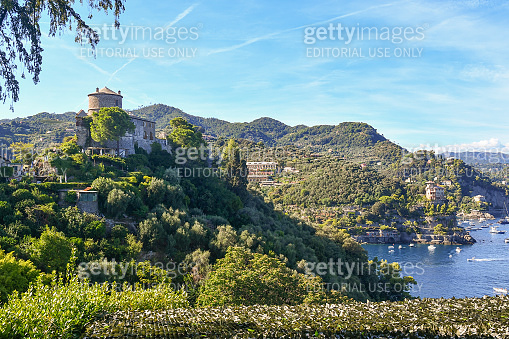 Scenic view of the Promontory of Portofino with the Brown Castle and ...