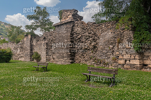 The walls that in Roman times protected Augusta Praetoria (ancient name ...