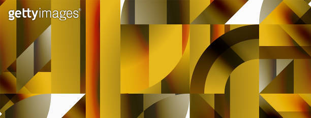 Assorted geometric shapes unite in a minimalistic abstract backdrop ...