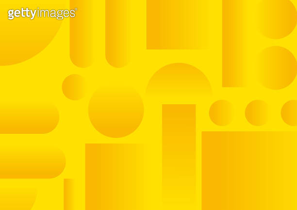 abstract bright modern total yellow random geometric shapes poster ...