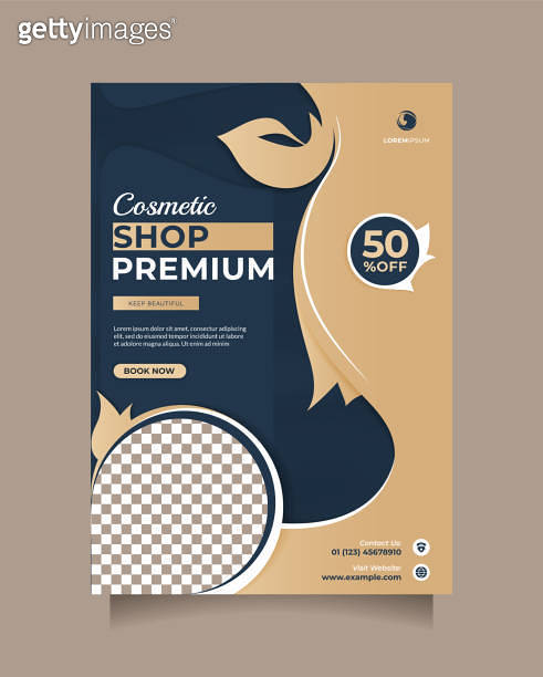 Beauty cosmetic shop design flyer and brochure with a4 size. Beautiful ...