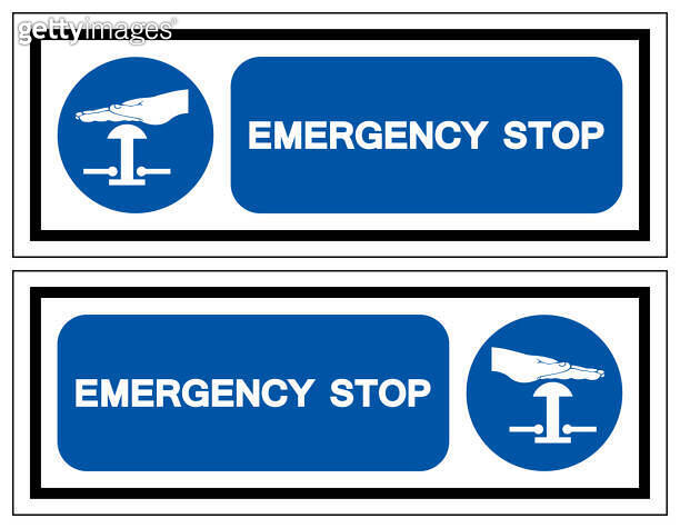 Emergency Stop Symbol Sign,Vector Illustration, Isolated On White ...