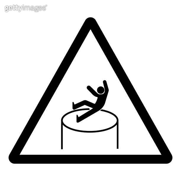 Warning Beware Of Falling From a Height Symbol Sign ,Vector ...